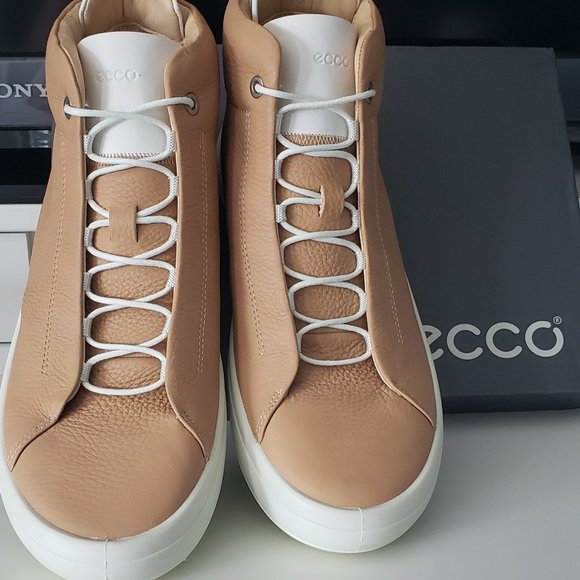 Ecco | Shoes | New Ecco Leather Kinhin High Top Sneakers In ...